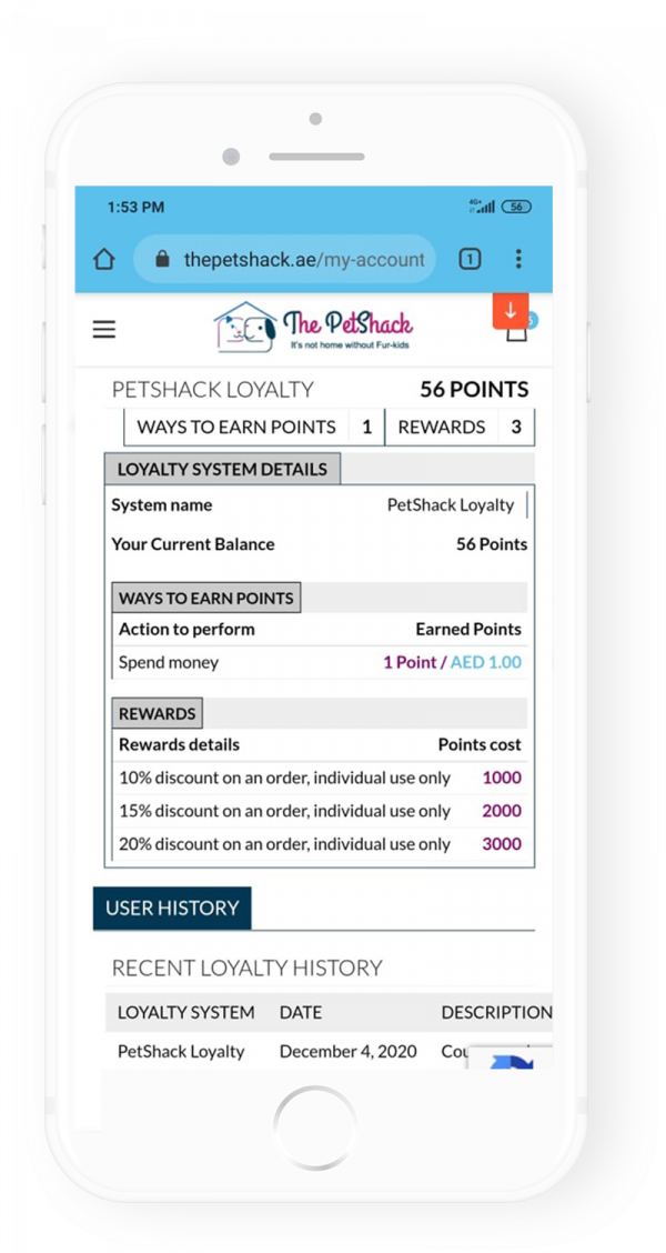 Loyalty Program - The Pet Shack loyalty points & reward points